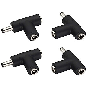 zdyCGTime 90 Degree Angle DC 5525Female to Male&Female Connector Multifunction DC Adapter DC Power Connector DC5.5x2.5mm Jack Coupler Converter for Laptop CCTV Camera Strip Lighting 4 PCS