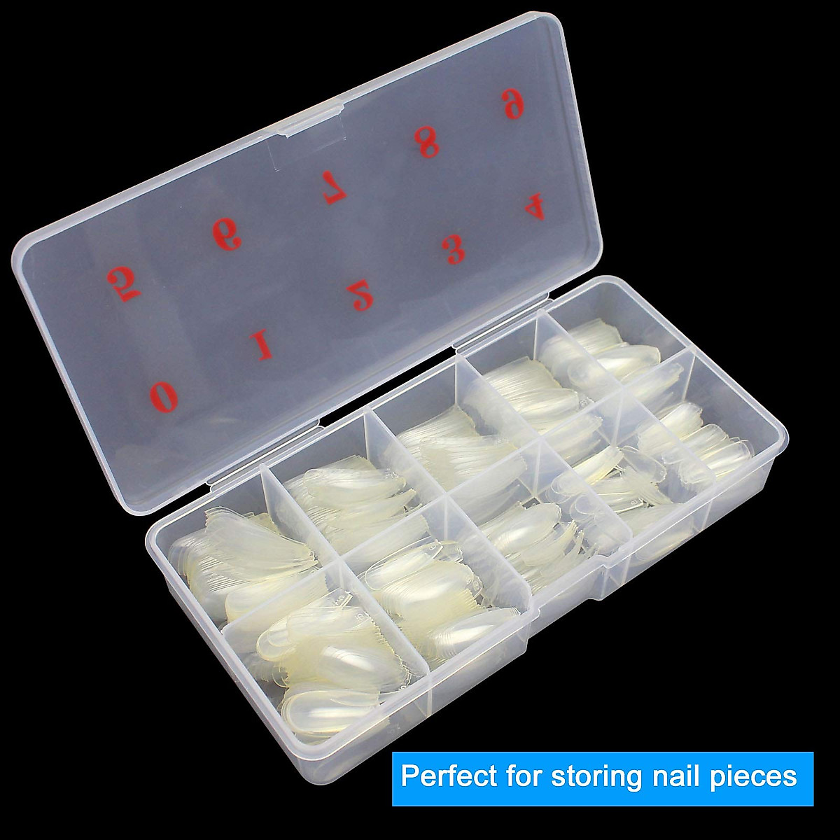 Chistepper 4 Pack Plastic Storage Boxes Empty False Nail Storage Boxes Nail Art Tips Storage Grid Boxes