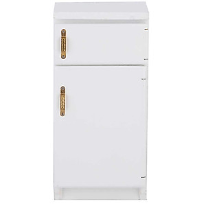 1:12 White Mini Refrigerator Excellent Wooden Furniture Model Kitchen Accessory Doll Accessories