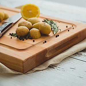 John Boos Block BBQBD Reversible Maple Wood Edge Grain BBQ Cutting Board with Juice Groove, 18 Inches x 12 Inches x 1.5 Inches