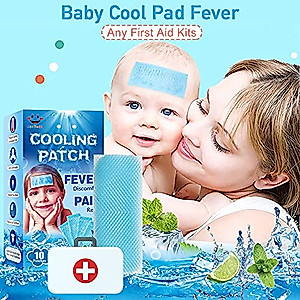 10 Sheets EasYeah Kids Cooling Patches for Fever Discomfort & Pain Relief, Cooling Relief Fever Reducer, Soothe Headache Pain, Pack of 10