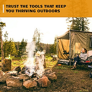 Ferro Rod Fire Starter Survival Tool | Flint and Steel w/ 4PK Jumbo Tinder Rope Fire Starters for Campfires Hiking Backpacking | Waterproof Magnesium Farrow Rod Tools