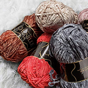 JubileeYarn Chenille Yarn - Worsted Weight - 100g/Skein - Topaz - 2 Skeins