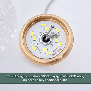 Gold Crystal Pendant Lights 5000k Daylight White,3-Light Mini Led Modern Brushed Brass Light Fixtures Ceiling Hanging, Glass Globes Pendant Lighting for Kitchen Island Bedroom Dining Room Foyer