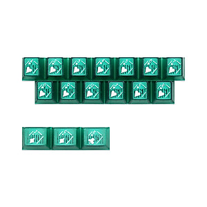 Taihao Cubic Playing Cards doubleshots keycaps gaming keys OEM mechanical keyboards keycaps profile Blue Grey Red Green Purple (Poker16 Key Green x1)