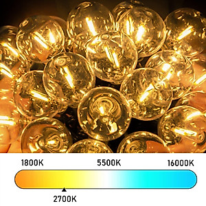 Abeja 25Ft LED Outdoor String Lights, Patio Globe String Lights with 27 Shatterproof LED Clear Bulbs(2 Spare), Hanging Patio String Lights for Backyard Decor Bistro Party Yard Decor- White Wire