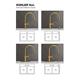 Kohler Koi R22940-SD-2MB Pull Down Kitchen Faucet with Soap Dispenser Vibrant Brushed Moderne Brass Finish