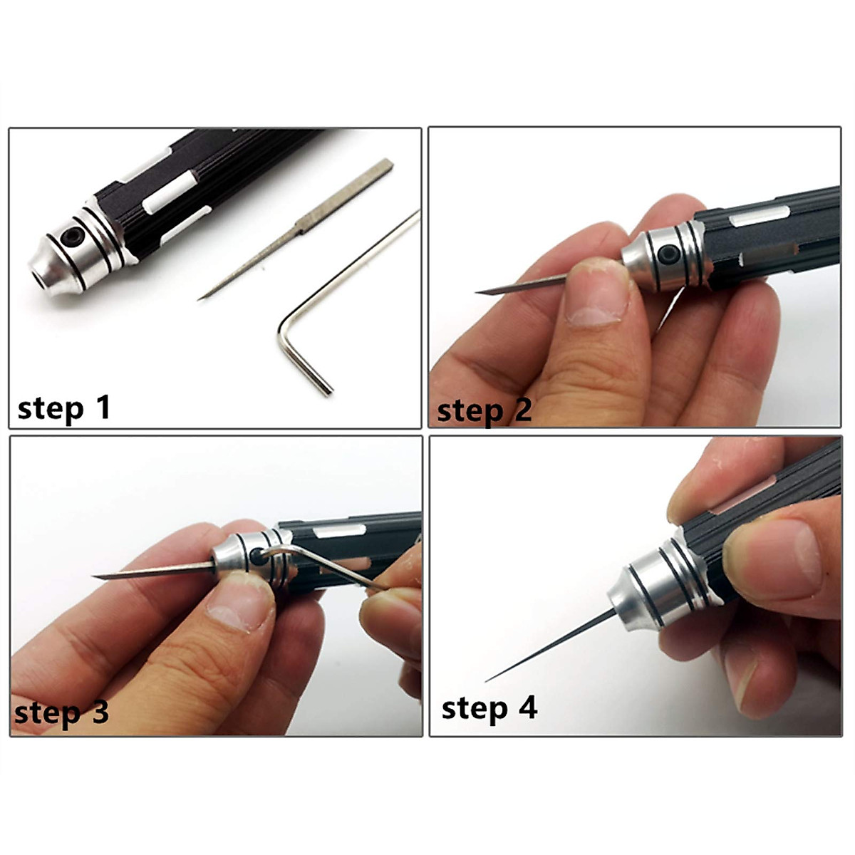 ANSAI Model Scriber Laser Mark Blades 0.2/0.4/0.6/0.8/1.0 mm with Rubber Cap + Carving Masking Tape 3mmx30m,Scribing line, For Engraved,Panel line,Resin GK, Gundam Model