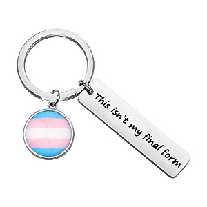 BAUNA LGBTQ Transgender Pride Key Chain Trans Flag Gift This Isn’t My Final Form Gay Pride Jewelry Gift (Transgender Keychain)