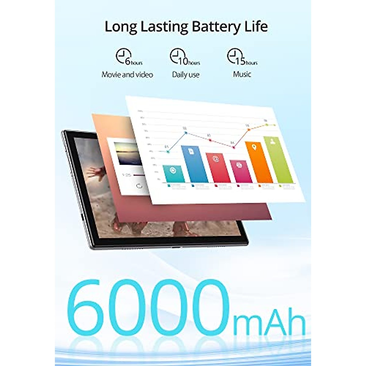 Dragon Touch Android 12 Tablets, 128GB ROM, 8GB RAM, Octa Core 2.0GHz, 10 inch IPS HD Display, 13MP Camera, 2.4Ghz & 5G WiFi, GPS - Compatible Docking Keyboard (Notepad 102 Newest)