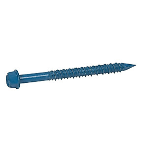 (1500pcs) 1/4 X 1-3/4 Slot Indented Hex Washer Head Concrete Screws (Screw), Bulk/Wholesale Carton - Blue - Ships Free in USA