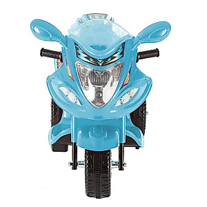 Lil' Rider Electric Motorcycle for Kids ? 3-Wheel Trike - Battery Powered Motorbike for Kids Ages 3-6 ? Fun Decals, Reverse, and Headlights (Blue), (80-FL238D-B)