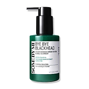 SOME BY MI Bye Bye Blackhead 30 Days Miracle Green Tea Tox Bubble Cleanser - 4.23 Oz, 120g - Korean Face Wash for Removing Blackhead - Daily Pore Minimizer for Face Skin Texture - Korean Skin Care