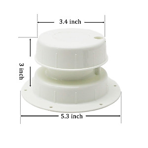 X-Haibei RV Plumbing Vent Cap Roof Sewer Vent Cover Cap Replacement White Plastic for Trailer Camper 1 to 2 3/8 inch O.D. Pipe with Screws