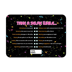 Big Dot of Happiness 80's Retro - Selfie Scavenger Hunt - Totally 1980s Party Game - Set of 12