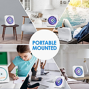 Gueray CD Player with Speakers Bluetooth Desktop CD Players for Home Radio CD Player with Remote Control HiFi Speakers Dust Cover LED Screen Timer Supports AUX USB TF Card Playback