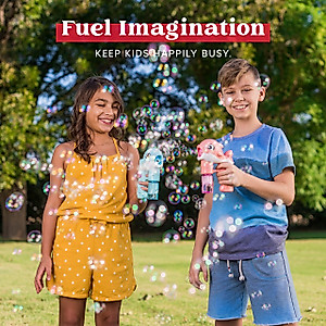 JOYIN 2 Bubble Guns Kit, Whale Automatic Bubble Maker Blower Machine with 4 Bubble Solutions for Kids, Bubble Blaster, Summer Toy, Birthday, Outdoor & Indoor Activity, Easter, Valentine Party Favors