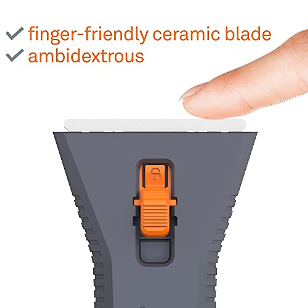 Slice 10591 Manual Utility Scraper, Locking Ceramic Blade, Rust Free, Finger Friendly, Soft-Touch Comfort Grips Reduce Strain, Regular - Manual (Locks in Position)