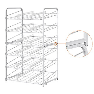 MOOACE Stackable Can Rack Organizer 2 Pack, Can Storage Dispenser for 72 Cans, Can Organizer for Pantry Kitchen Cabinet, White