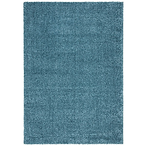 SAFAVIEH August Shag Collection Area Rug - 8' x 10', Turquoise, Solid Design, Non-Shedding & Easy Care, 1.2-inch Thick Ideal for High Traffic Areas in Living Room, Bedroom (AUG900K)