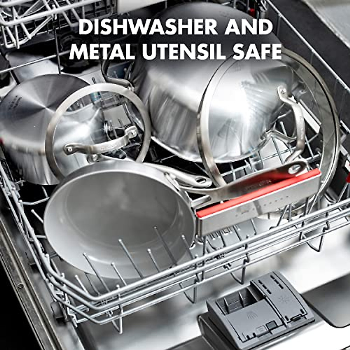 GreenPan Venice Pro Tri-Ply Stainless Steel Healthy Ceramic Nonstick 8" and 10" Frying Pan Skillet Set, PFAS-Free, Multi Clad, Induction, Dishwasher Safe, Oven Safe, Silver