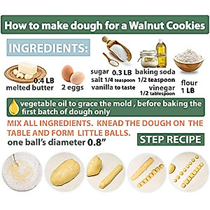 Walnut Cookie Mold (Oreshek) Maker 9 Halves Nuts Big Oreshki Russian Soviet Cookies Pastry