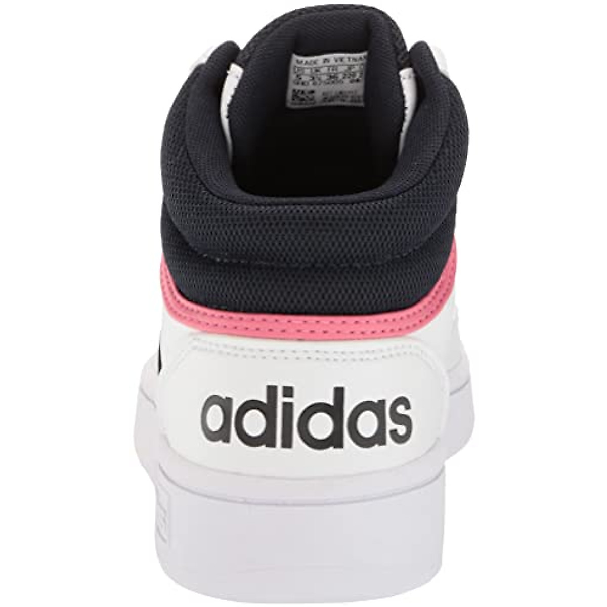 adidas Women's Hoops 3.0 Mid Basketball Shoe, White/Legend Ink/Rose Tone, 9