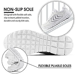 Alicegana Women's Athletic Road Running Lace up Walking Shoes Comfort Lightweight Fashion Sneakers Breathable Mesh Sports Tennis Shoes White