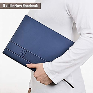 OZCHIN Large Notebooks and Journals Classic Hardcover Notebook 8 x 11 inch 128 Sheets (256 pages) Leather Notebook Journals to Write in for Women Men (Blue)