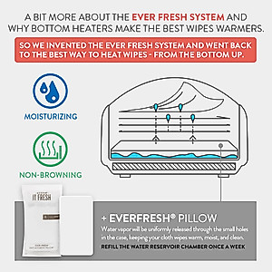 Prince Lionheart Warmies Wipes Warmer Designed for Reusable Cloth Wipes | Soft Glow Nighlight | Includes 1 everFRESH Pillow and 4 Warmies Cloth Wipes