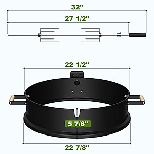 SHINESTAR Upgraded Rotisserie Kit for All Weber 22-Inch Kettle Charcoal and Other Similar Size Grills, Sturdy & Well Balanced, Part# 2290