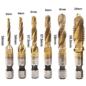 aiyun 13 Pieces Drill Tap Set, SAE/Metric Drill Tap Bits Set with Quick Change Adapter, Tap and Drill (HSS4341+HSS4341)