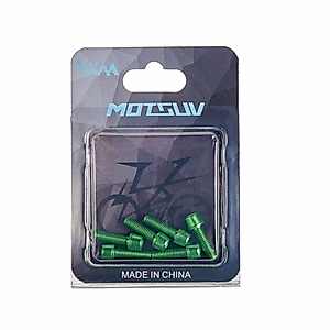 Bicycle Stem Bolts Color Tapered Head Bolt with Washer Screw M5x18mm for Road Bike,MTB,BMX,Folding - 6Pcs (Green)