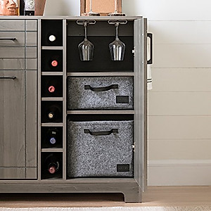 South Shore Vietti Bar Cabinet and Bottle Storage, Gray Maple
