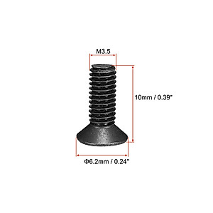 uxcell M3.5 x 10mm Phillips Screw Fastener Black for Laptop PC TV Fan Switch 150pcs