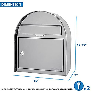 Barska Wall Mount Multi-Purpose Locking Mail Suggestion Drop Box with Key Lock for Home Office Classroom