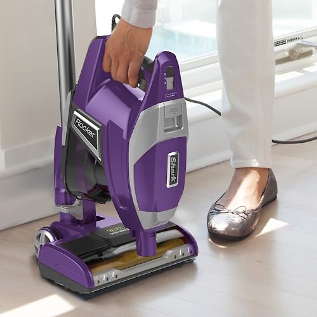 Shark ZS351 Rocket Corded Ultra-Light Vacuum with Zero-M Anti-Hair Wrap Technology, XL Dust Cup, Hand Vacuum Mode, & Swivel Steering, Plum Purple