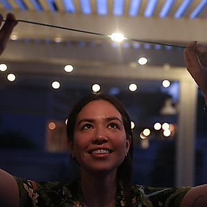 MPOWERD Luci Solar String Lights + Phone Charger: White 18' Rechargeable via Solar or USB-A, 100 Lumens LEDs, Lasts Up to 20 Hours, Waterproof, Camping, Backyard, and Travel