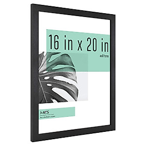 MCS Studio Gallery 16x20 Poster Frame Black Woodgrain, Vertical & Horizontal Wall Hanging Large Picture Frame for Photos, Posters & Art Prints (2-Pack)