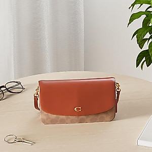 COACH Coated Canvas Signature Hayden Crossbody, Tan Rust, One Size
