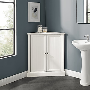 Crosley Furniture Shoreline Stackable Corner Pantry, White