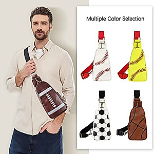 Ineowelly Sling Bag for Men and Women PU Leather Small Backpack for Women, Crossbody Sling Backpack Sport Rugby for Unisex Cycling Hiking Traveling(dark brown)