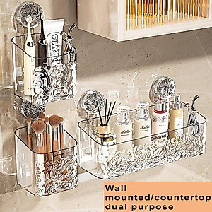 HAOSJINY Shower Caddy Suction Cup, Removable Shower Basket, Strong Suction Cup Shelf, Shower Organizer Bathroom (C1)