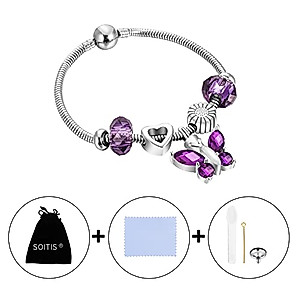 SOITIS Urn Bracelet for Ashes Butterfly Cremation Bracelet Stainless Steel Ashes Keepsake Memorial Urn Bangle for Women