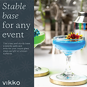 Vikko Cocktail Glasses Coupe Glass, Set of 6 Small Champagne Coupe Glasses, 5.2 Ounce Manhattan Glasses For Cocktails, Classic Martini Glasses, Vintage Coupe Cocktail Glass