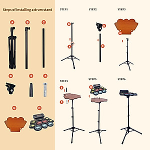 (9 Pads) Electronic Drum Set with Light Up Drumsticks and Stand, Electronic Drum Pad with 5 Different Drum Kit, 10 Unique Rhythms, Bulit-in Double Speakers, Roll Up Drum Kit, Kids Drum Set