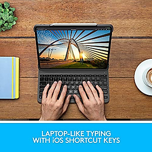 Logitech SLIM FOLIO PRO Backlit Bluetooth Keyboard Case for iPad Pro 12.9-inch (3rd and 4th gen) - Graphite, Oxford Gray