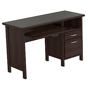 Inval America Softform Desk, Espresso-Wenge/Silver
