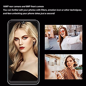 Unlocked Cell Phone, 6.1in Large Screen 4GB RAM 128GB ROM Dual SIM Unlocked Smartphone, Face ID 11 4000mAh 4G Mobile Phone, 3 Card Slot Design Cellphone (Blue)