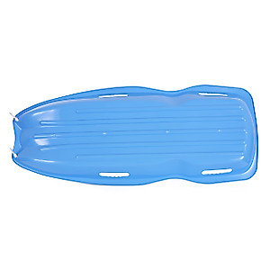 Slippery Racer Downhill Xtreme Flexible Adults and Kids Plastic Toboggan Snow Sled for Up to 2 Riders with Pull Rope, (2 Pack) (Blue/Blue)